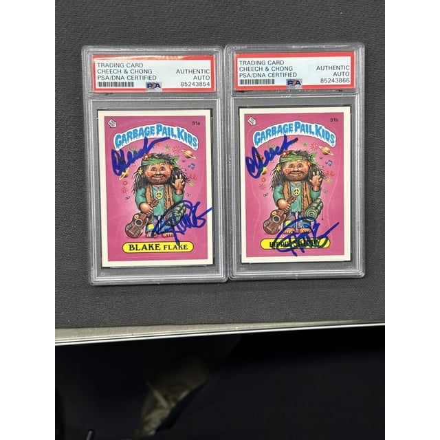 Cheech & Chong Dual Autographed Card GPK Blake Flake Hippie Skippy PSA ...