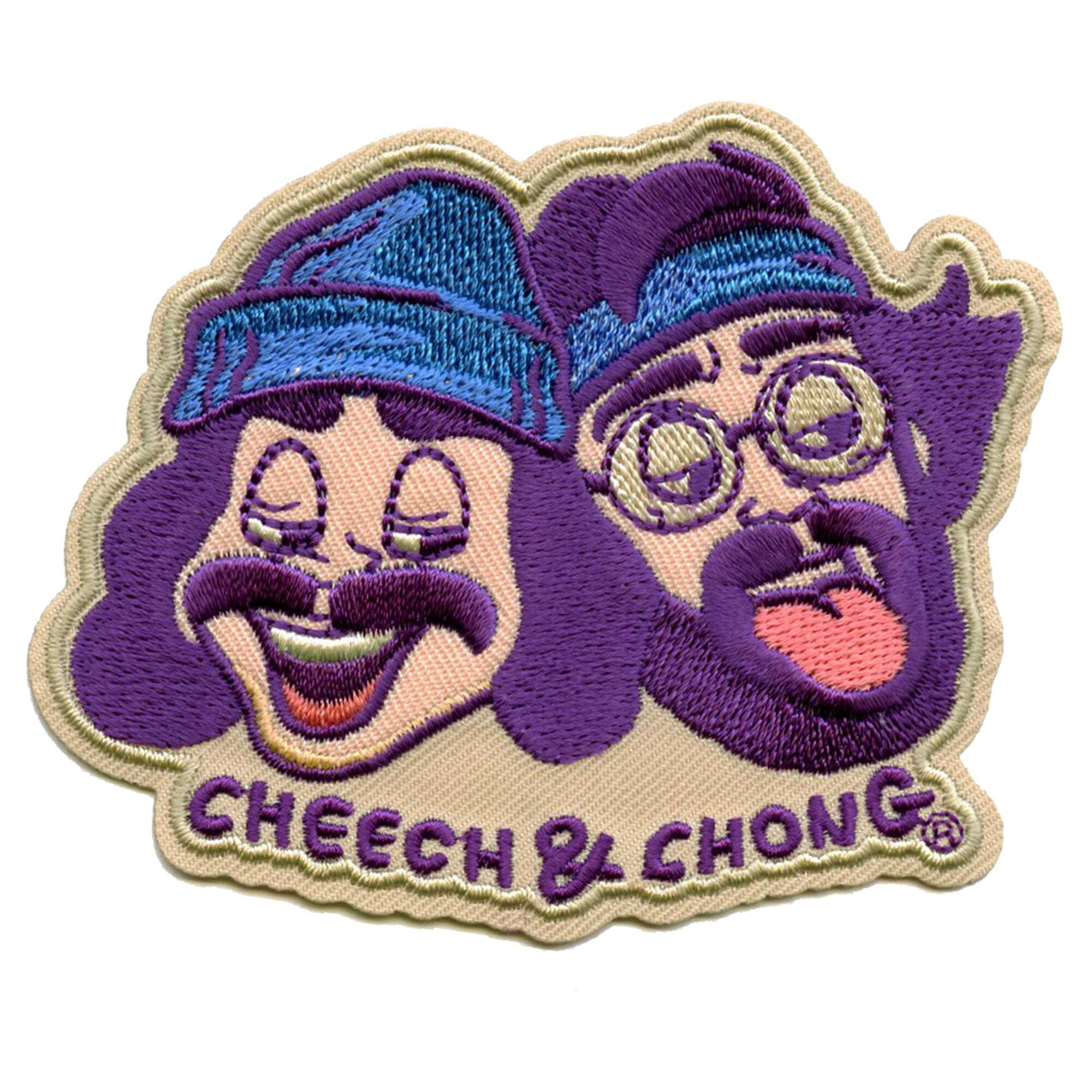 Cheech Chong Head Shot Patch Hippy Stoner Comedians Embroidered Iron On ...
