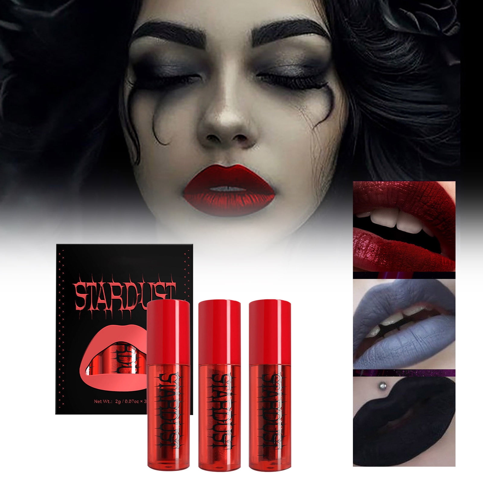 Cheek Make Up Tri Color Pearl Lipstick Powder Set Powder Package ...