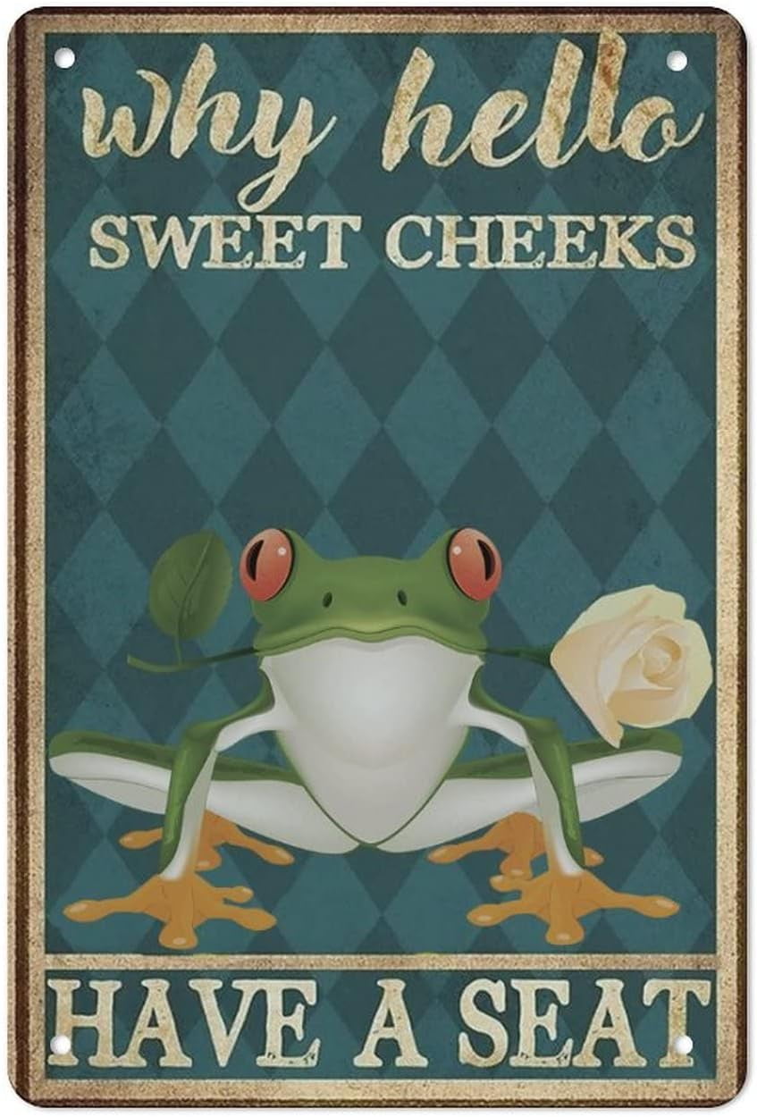 Cheeks Frog Wall Decor,Why Hello Sweet Cheeks Have A Seat,Vintage Metal ...