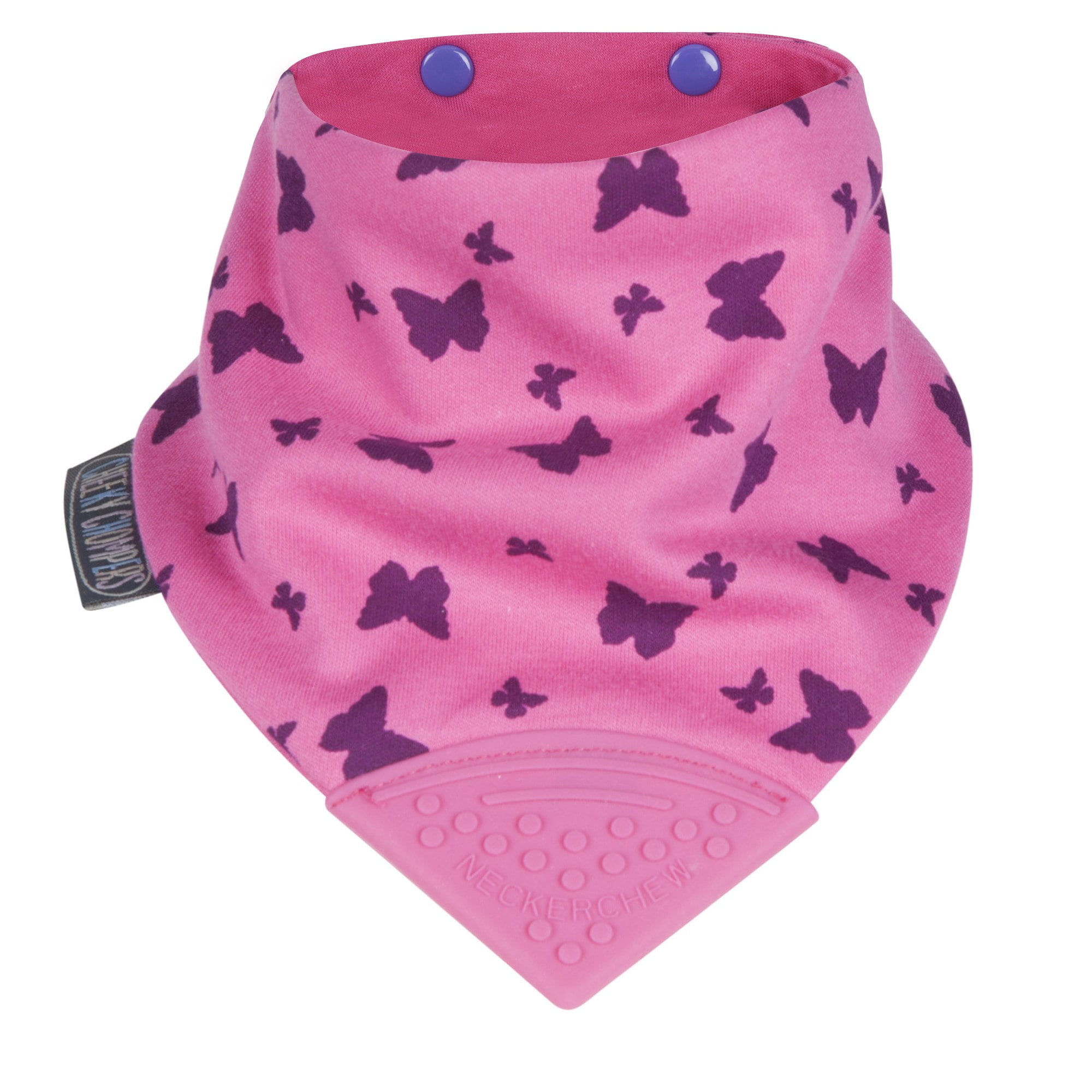 Cheeky Chompers Neckerchew Teething Bib in Flutterby - Walmart.com