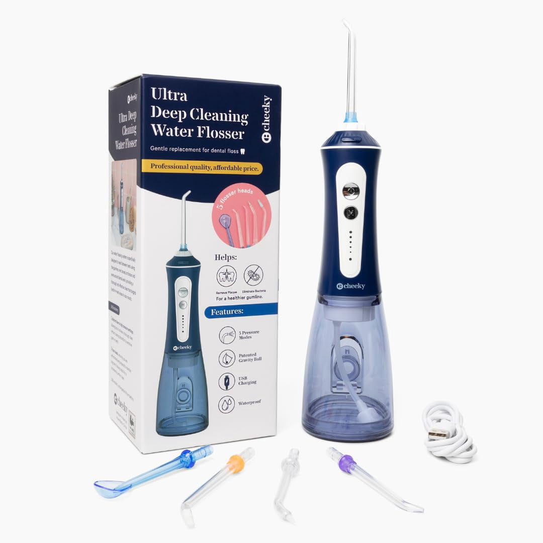 Cheeky Cordless Water Flosser IFF17 with 5 Floss Heads, 5 Pressure ...