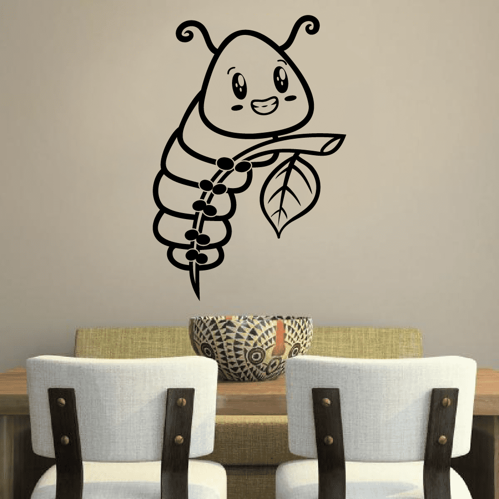 Cheeky Face Caterpillar Cute Smile Caterpillar Vinyl Wall Art Wall ...