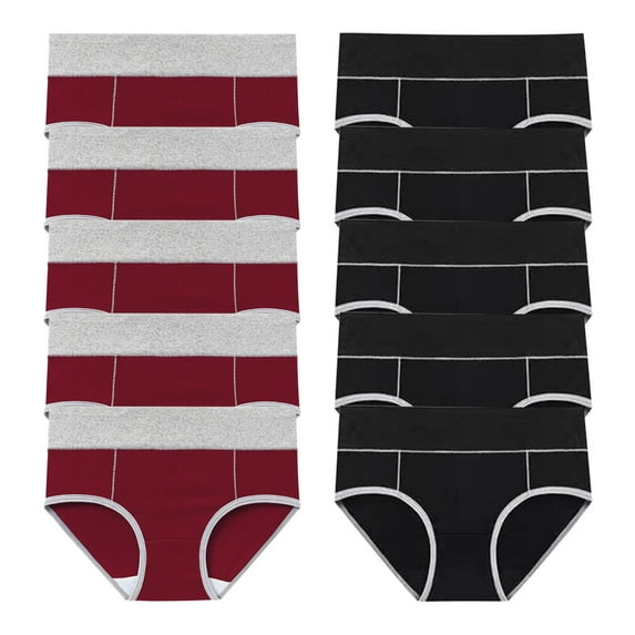 Cheeky Underwear for Women 10pc Women's Large Solid Color High Waist ...