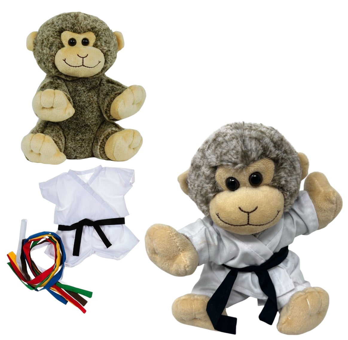 Cheeky the Monkey 8 Inch Plush Toy with Karate/Taekwondo Uniform – Soft ...
