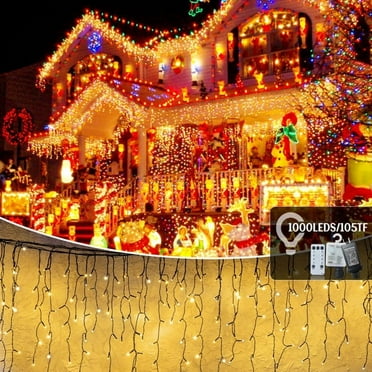 GE 20 Count Twinkling 100 LED Ice Crystal Icicle Set 9 Feet Christmas ...