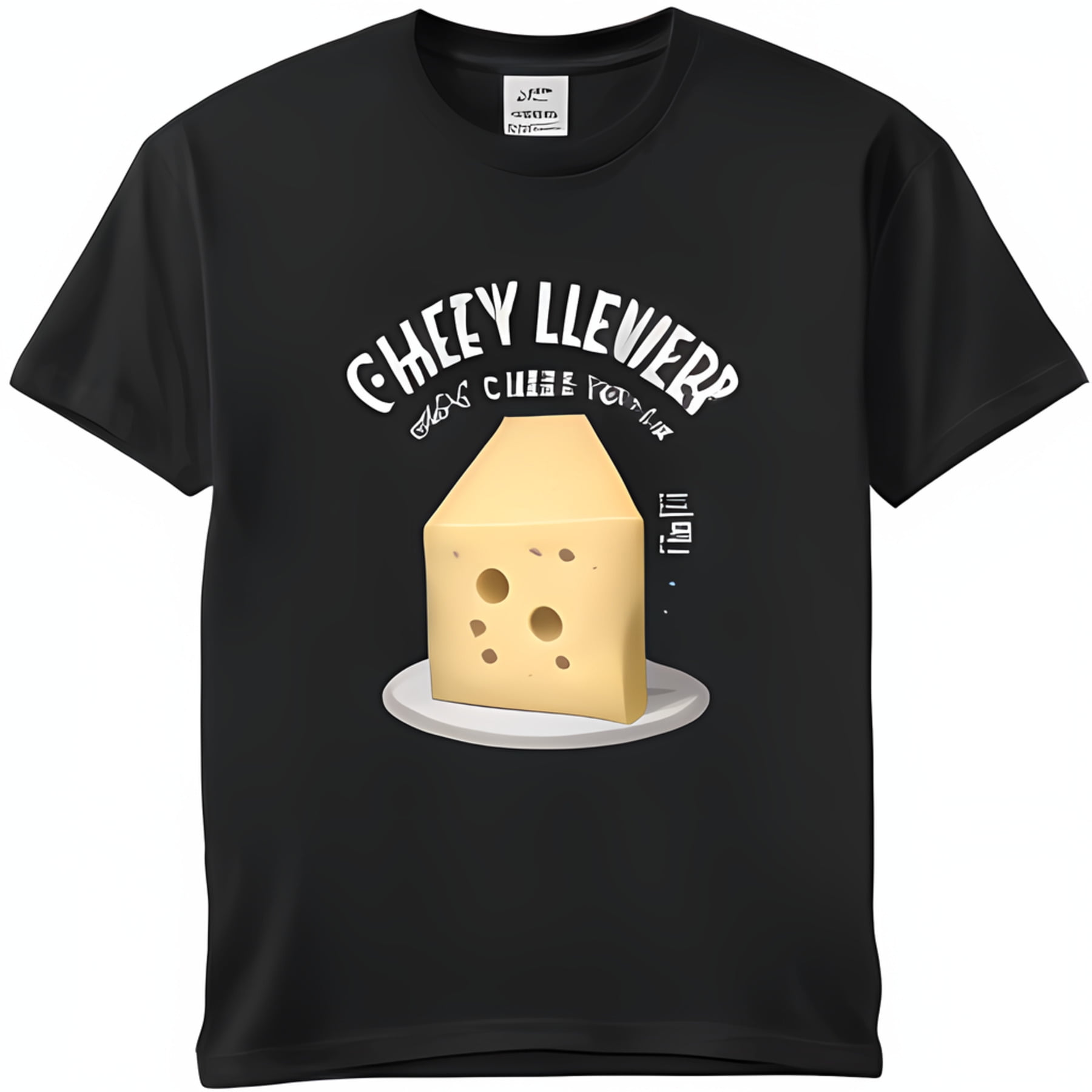 Cheely Llever Black T-Shirt Funny Cheese Design T-Shirt for Cheese ...