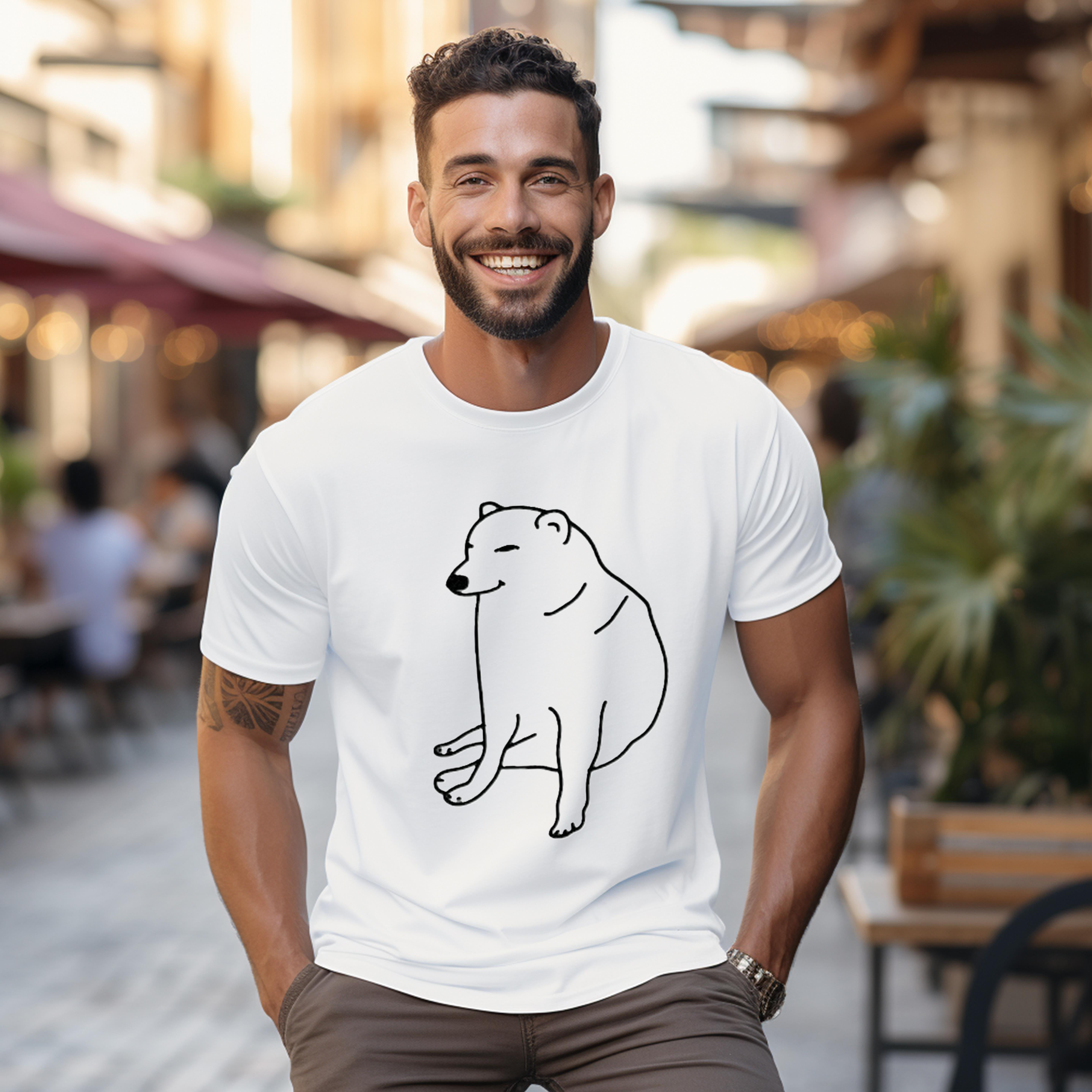 Cheems Dog Black and White T-SHIRT/SWEAT/HOODIE - Meme Graphic Tee ...
