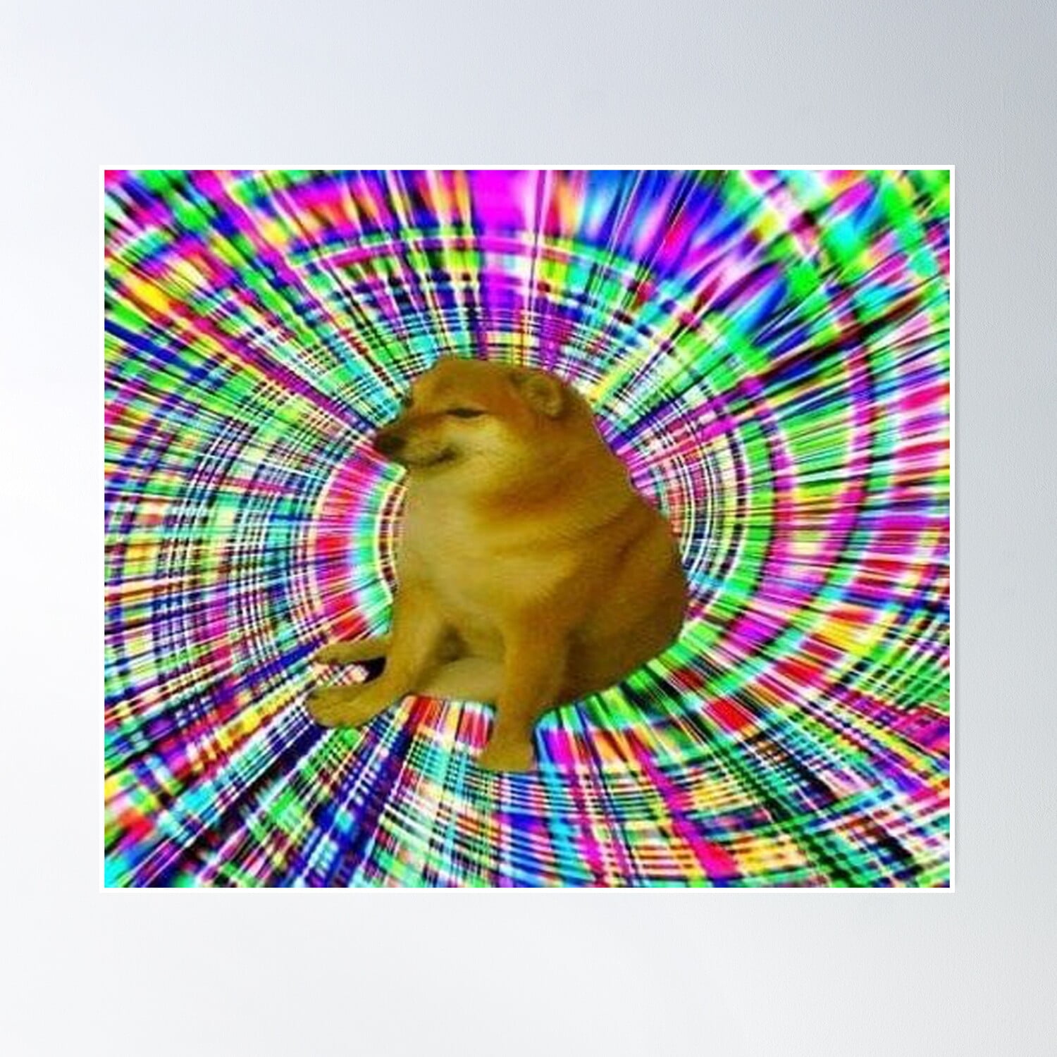 Cheems Eternal Spiral Rainbow Poster Wall Art, Modern Wall Decor, 8x12 ...