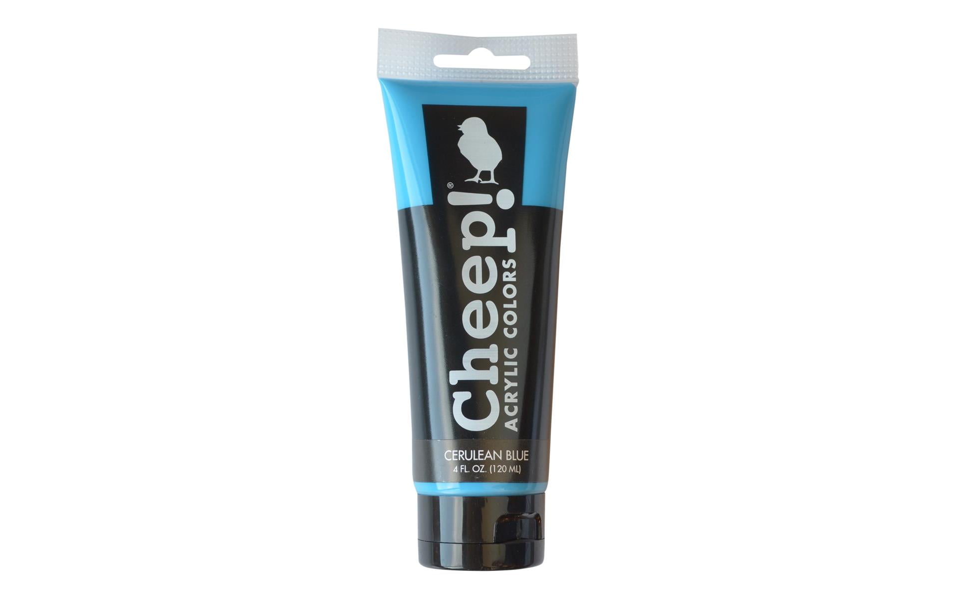 Cheep! Acrylic Paints, 4 oz. Tube - Cerulean Blue, Perfect for Artists ...