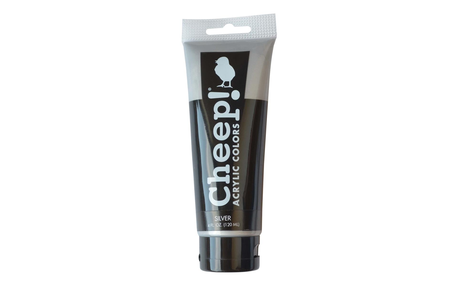 Cheep! Acrylic Paints, 4 oz. Tube - Silver, Perfect for Artists ...