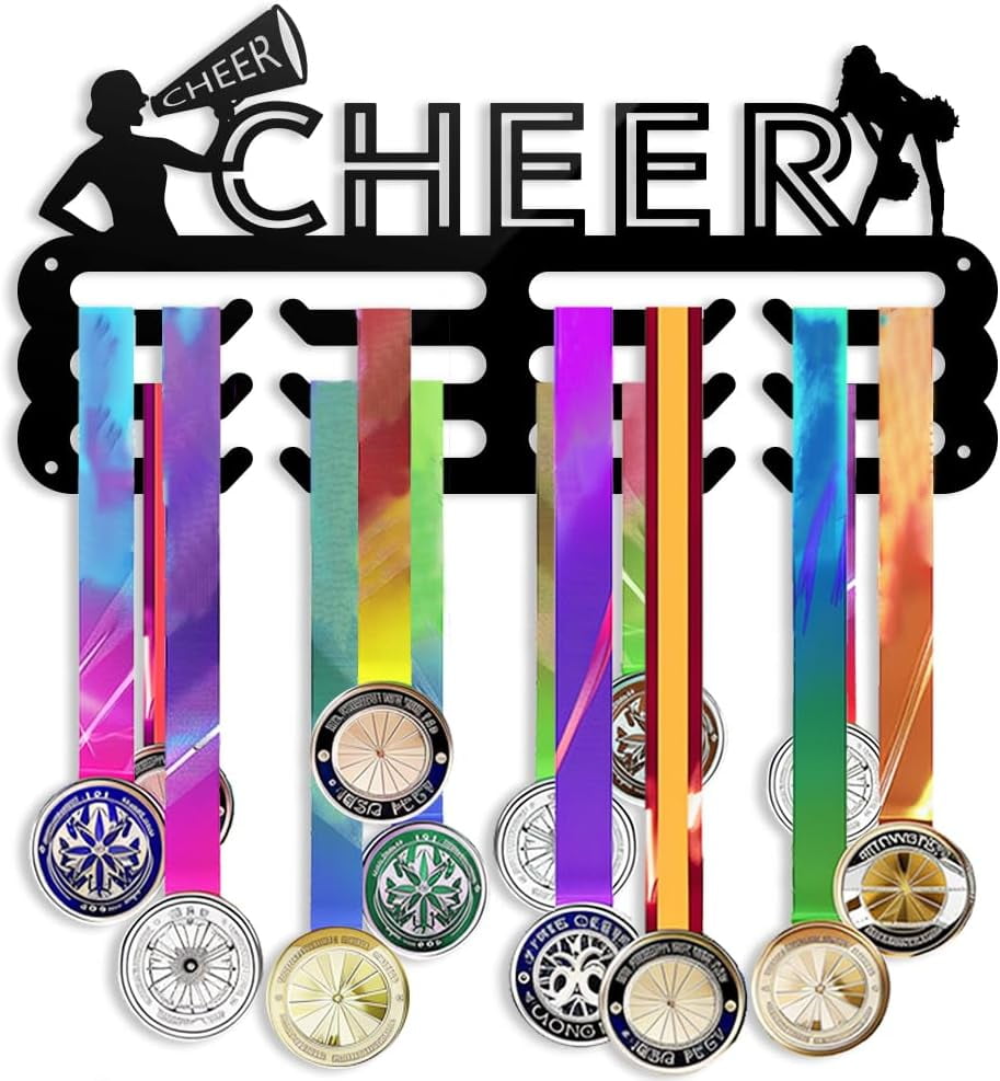 Cheer Acrylic Medal Hanger Display Cheerleaders Sports Award Holder ...