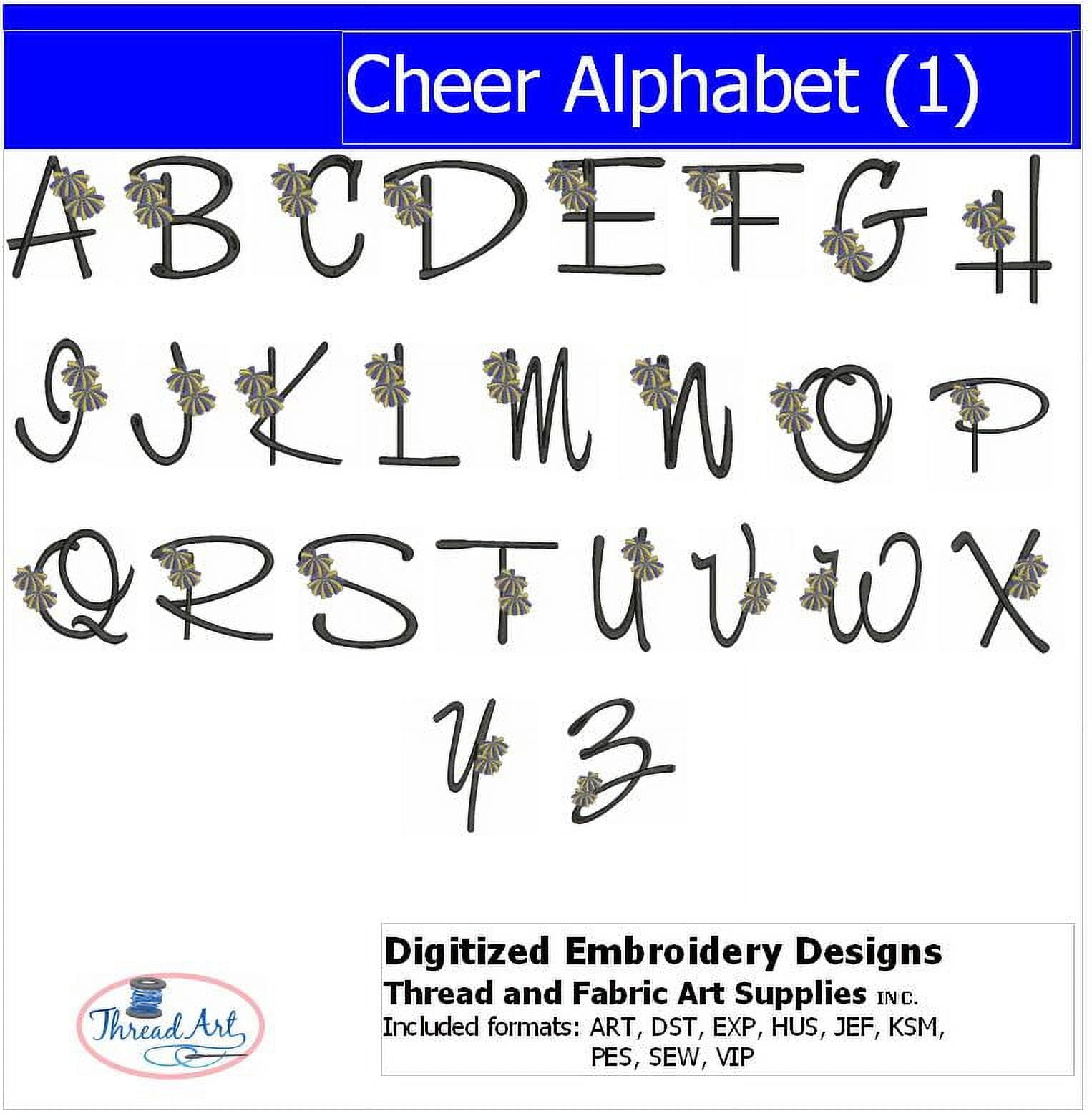 Cheer Alphabet(1) Embroidery Designs - All Popular Formats Included ...