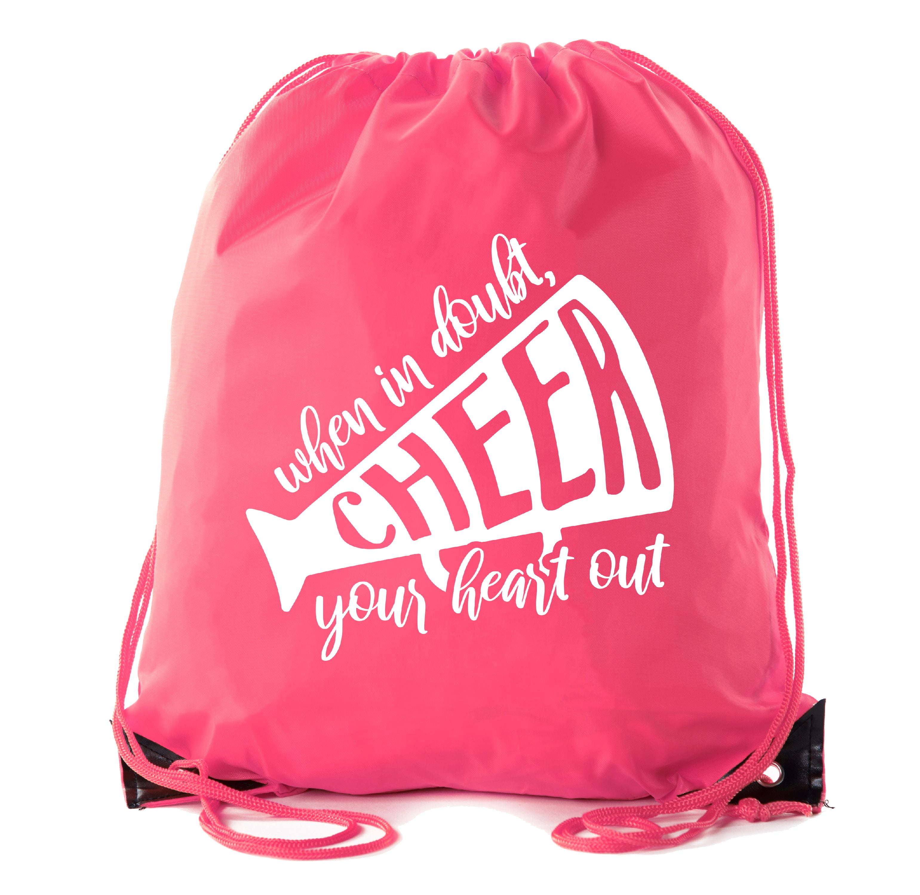 Cheer Bags, Pom Pom and Cheerleader drawstring Backpacks, Cheerleader ...