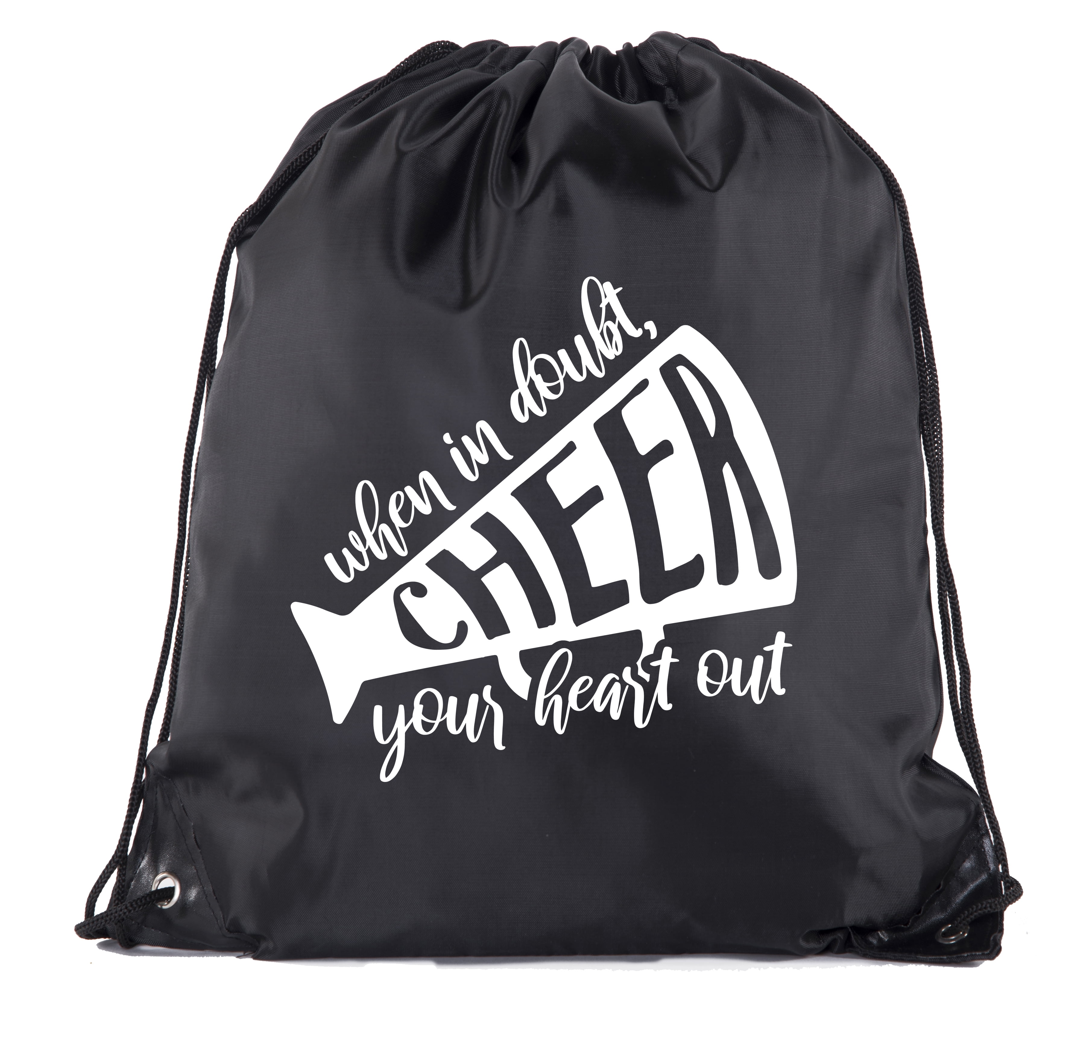 Cheer Bags, Pom Pom and Cheerleader drawstring Backpacks, Cheerleader ...