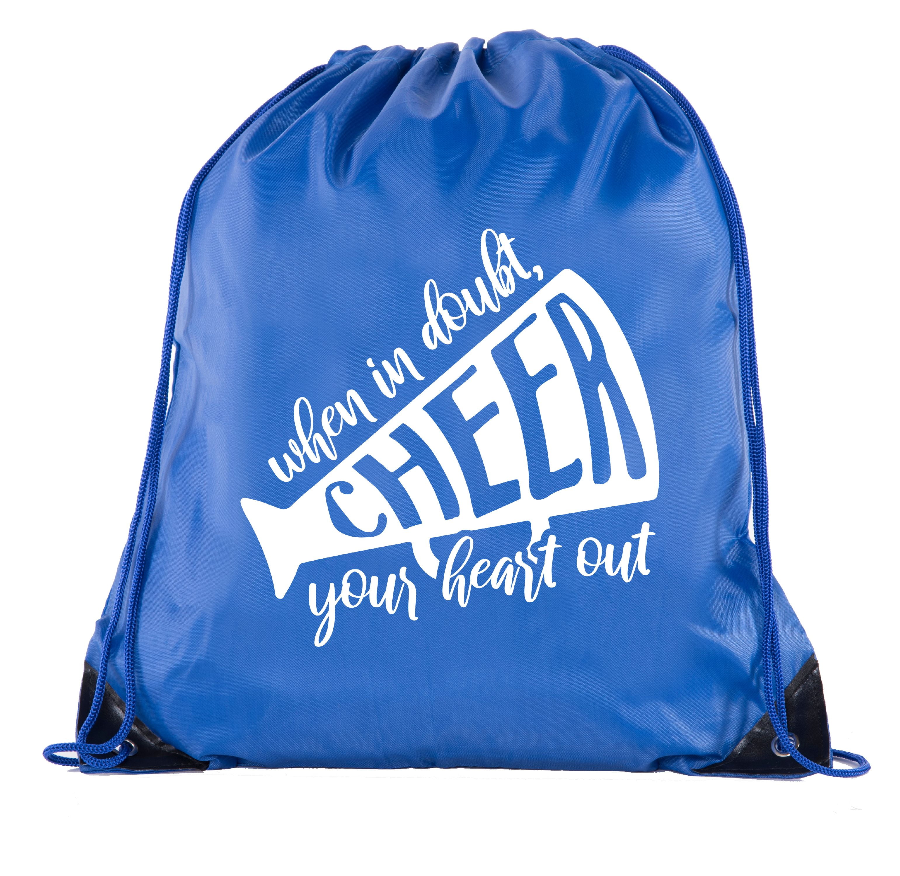 Cheer Bags, Pom Pom and Cheerleader drawstring Backpacks, Cheerleader ...