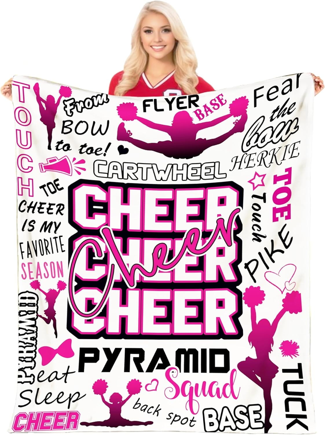 Cheer Blanket Cheerleader Blanket for Girls 80"x60" Cheerleader Gifts ...