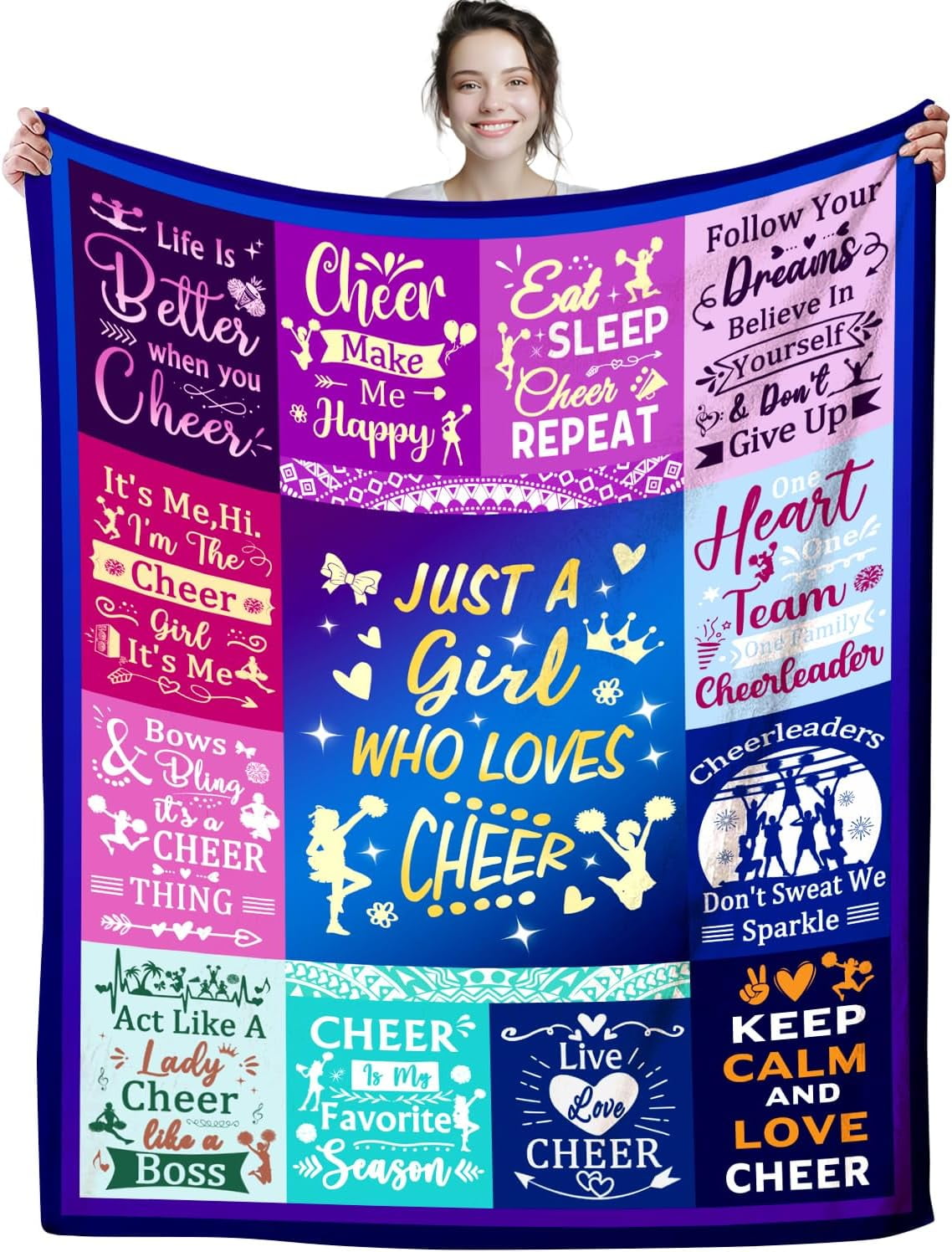 Cheer Blanket Gifts for Cheerleader,Soft Cozy Cheer Blankets and Throws ...
