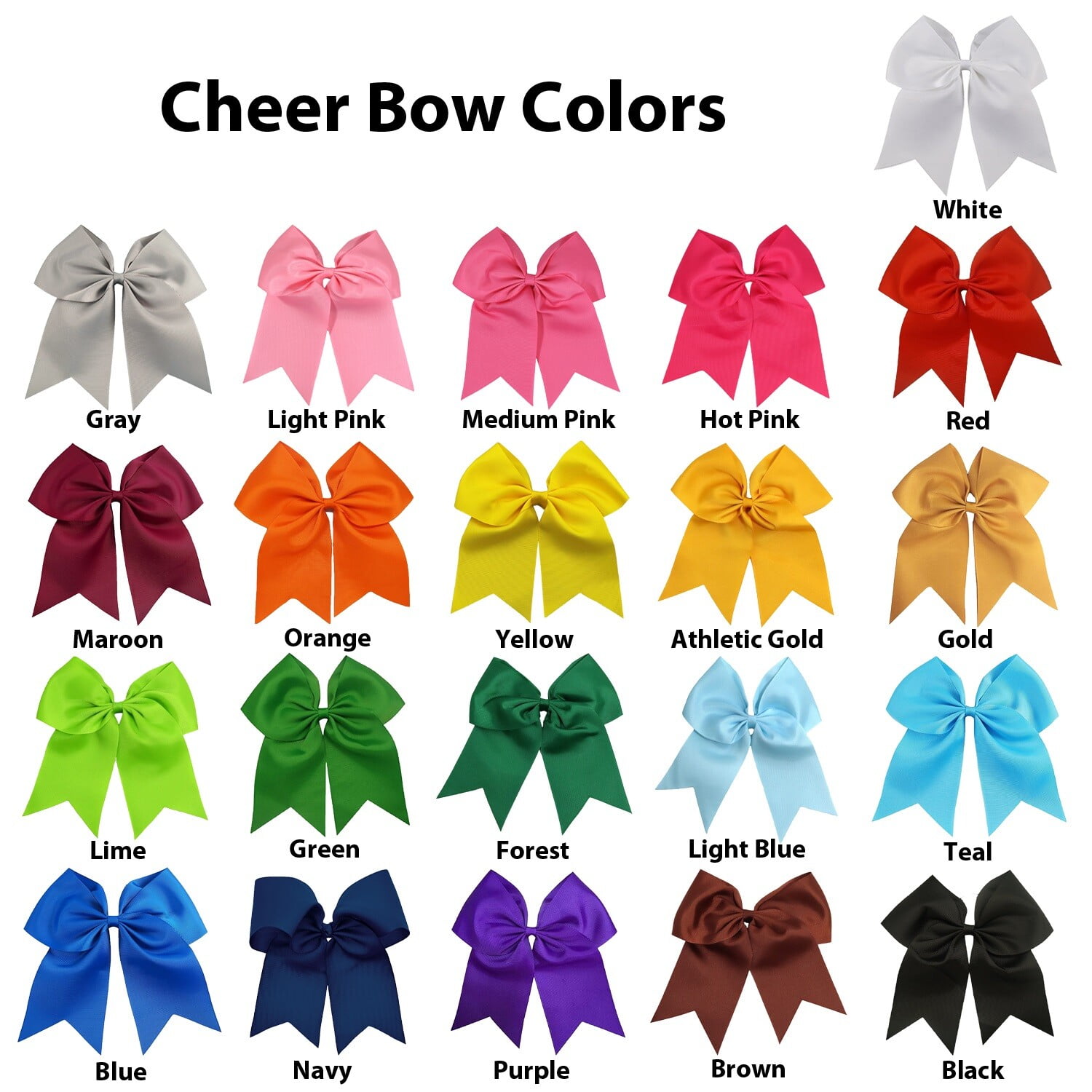 Cheer Bows Ponytail Holder 7 Inch Large Softball Hair Bow Cheerleading ...