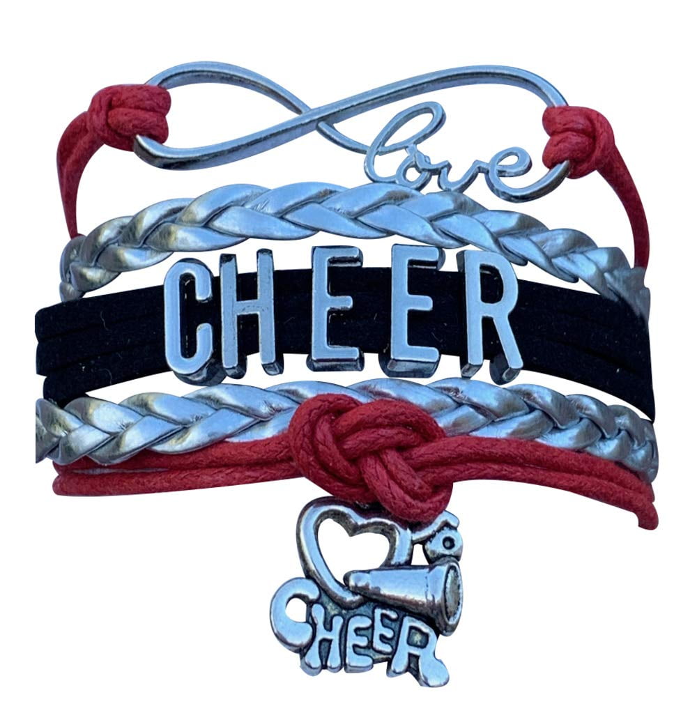 Cheer Bracelet - Cheerleading Charm Infinity Bracelet - Cheer Jewelry ...