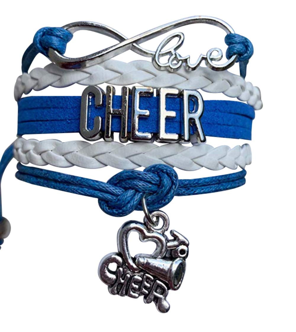 Cheer Bracelet - Cheerleading Charm Infinity Bracelet - Cheer Jewelry ...