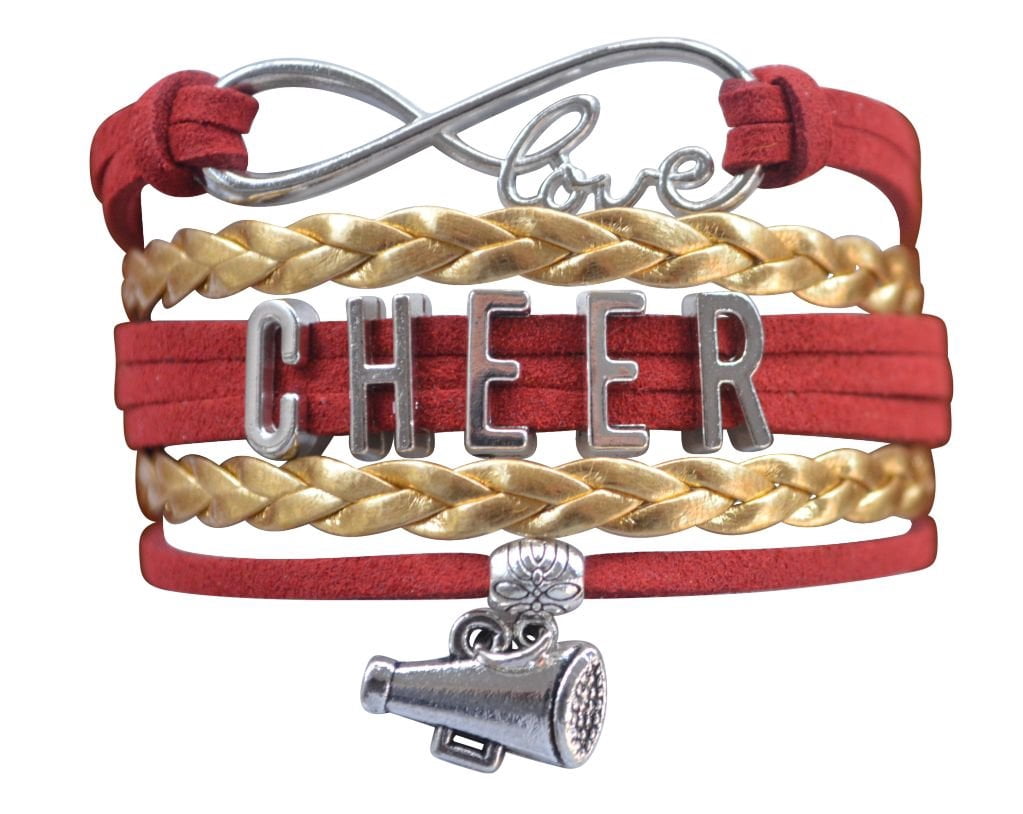 Cheer Bracelet - Cheerleading Charm Infinity Bracelet - Cheer Jewelry ...