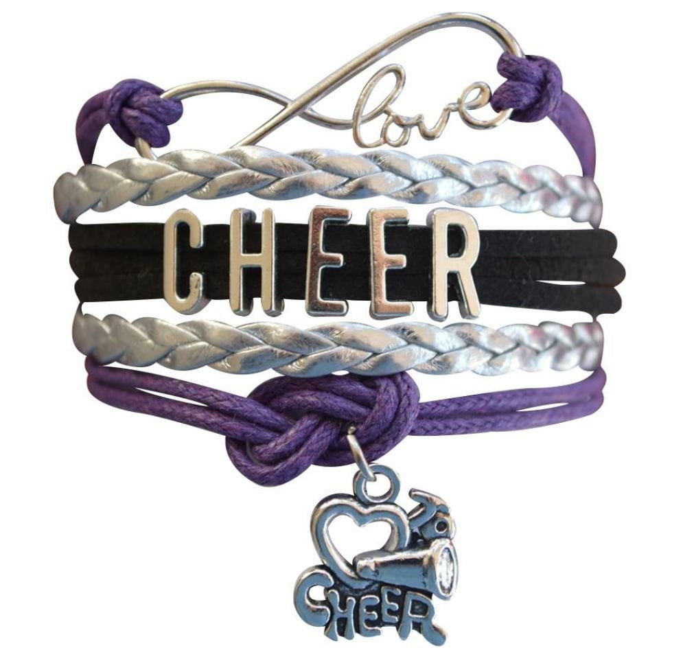 Cheer Bracelet - Cheerleading Charm Infinity Bracelet - Cheer Jewelry ...