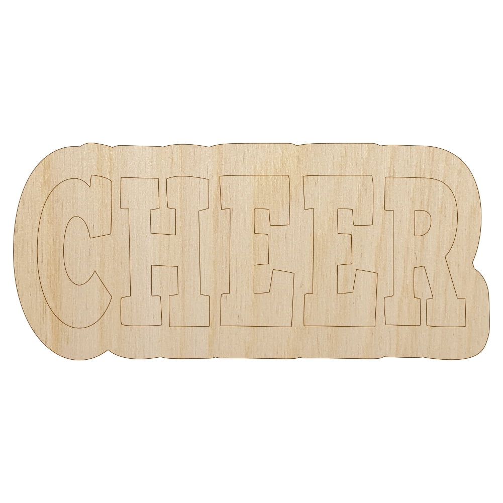 Cheer Cheerleading Fun Text Wood Shape Unfinished Piece Cutout Craft ...