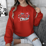 Cheer Coach Dad Bow Pom Funny Spirit Leader Team Cartoon Sweatshirt, up ...