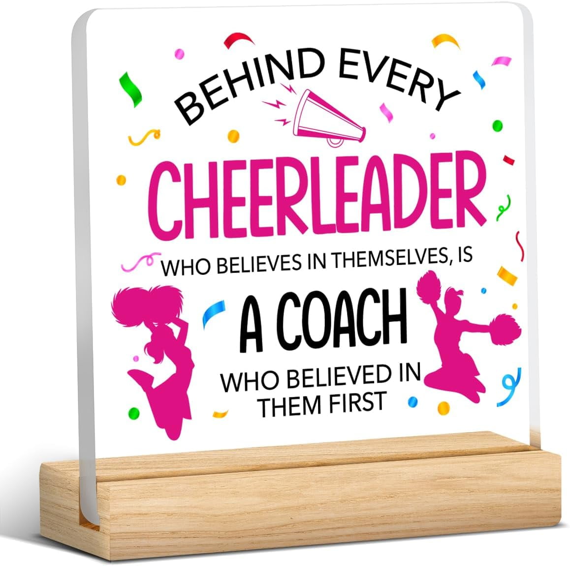 Cheer Coach Gifts Cheerleading Coach Clear Desk Decorative Sign Acrylic ...