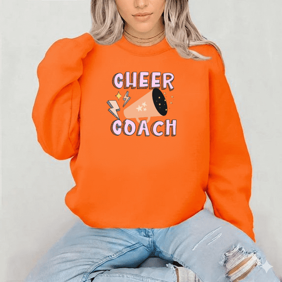 Cheer Coach Quote Spirit Squad Funny Team Humor Gift Cartoon Sweatshirt ...
