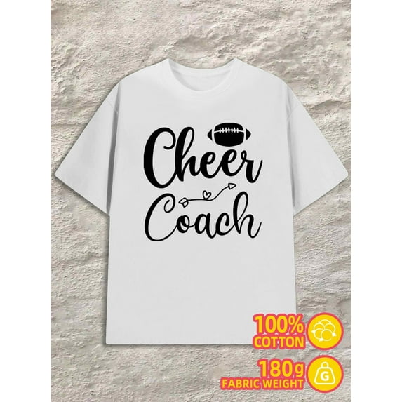 Cheer Coach Tee men white 180G 100% Cotton Breathable fabric,round neck ...