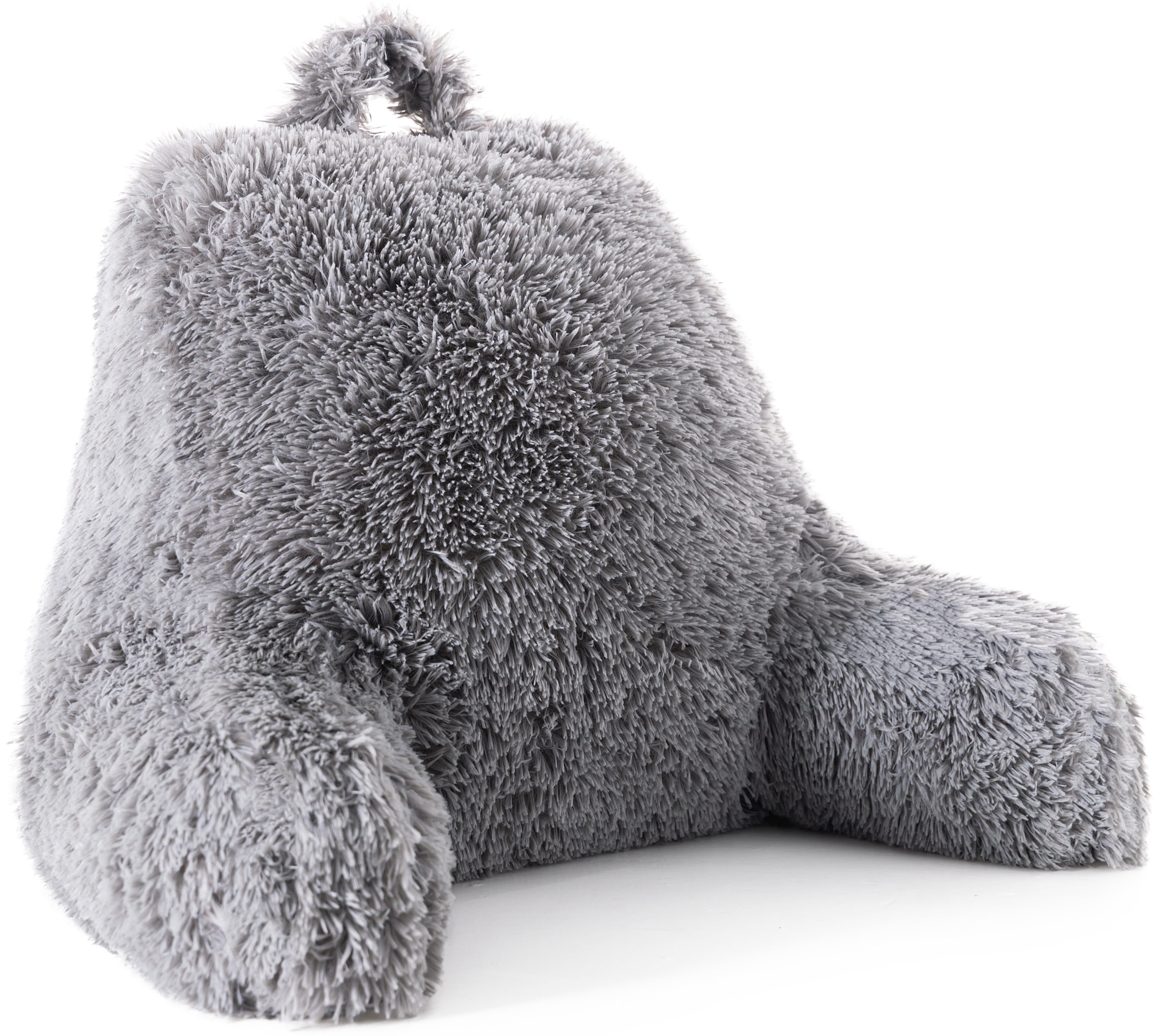 Cheer Collection Fluffy Reading Pillow - Long Shaggy Hair TV and Gaming ...