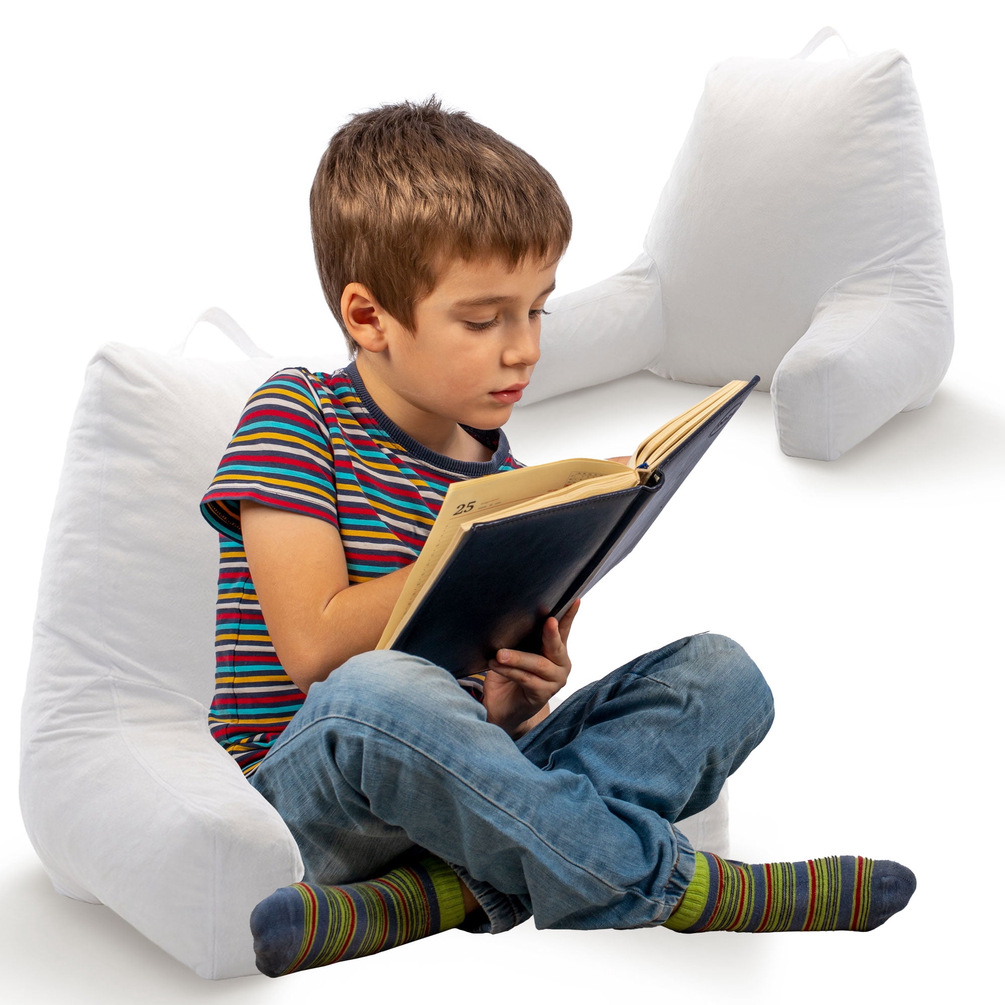 Cheer Collection Kids Size Reading and Gaming Pillow with Armrest ...