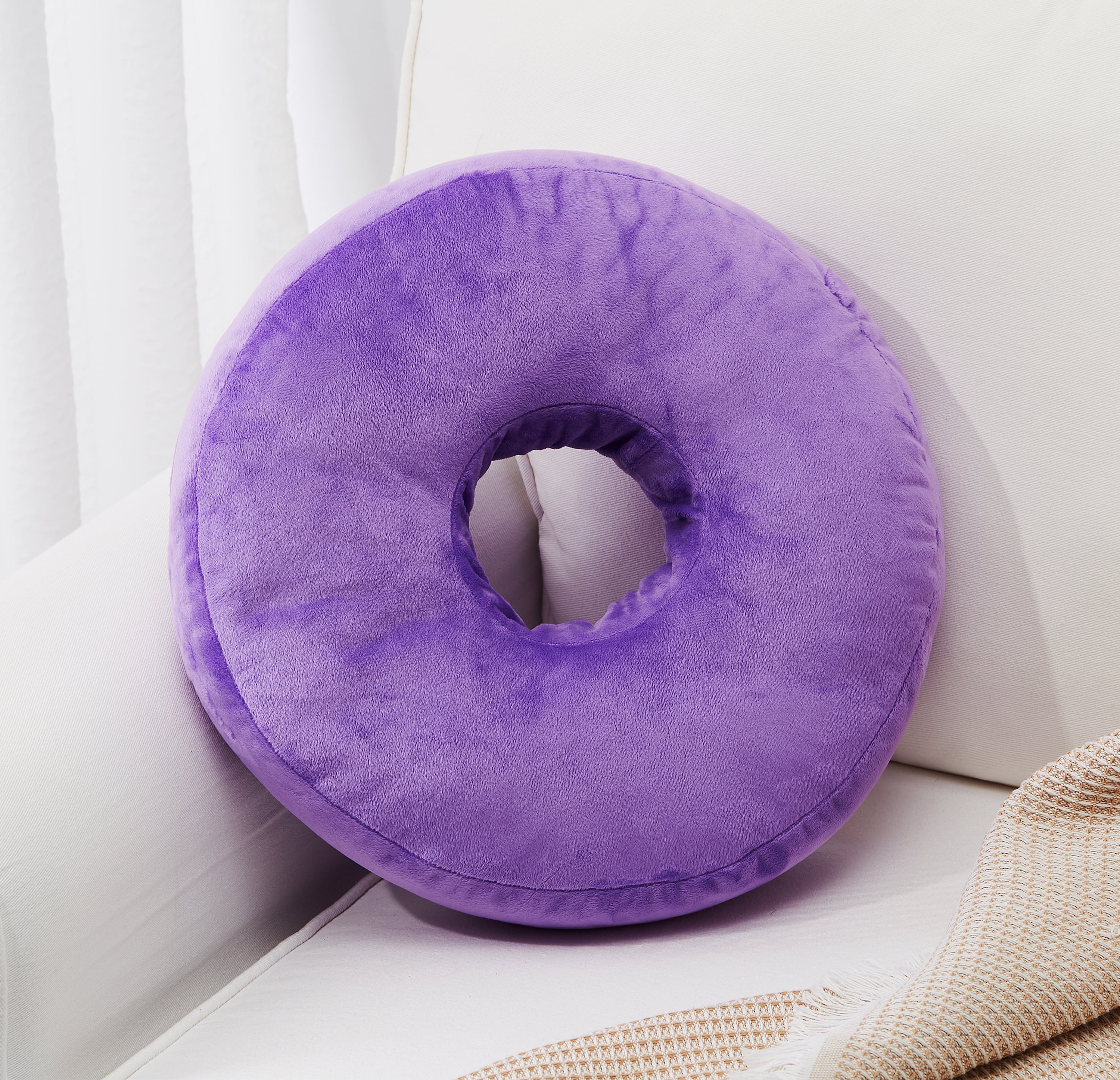 Cheer Collection Round Donut Pillow - Super Soft Microplush Doughnut ...