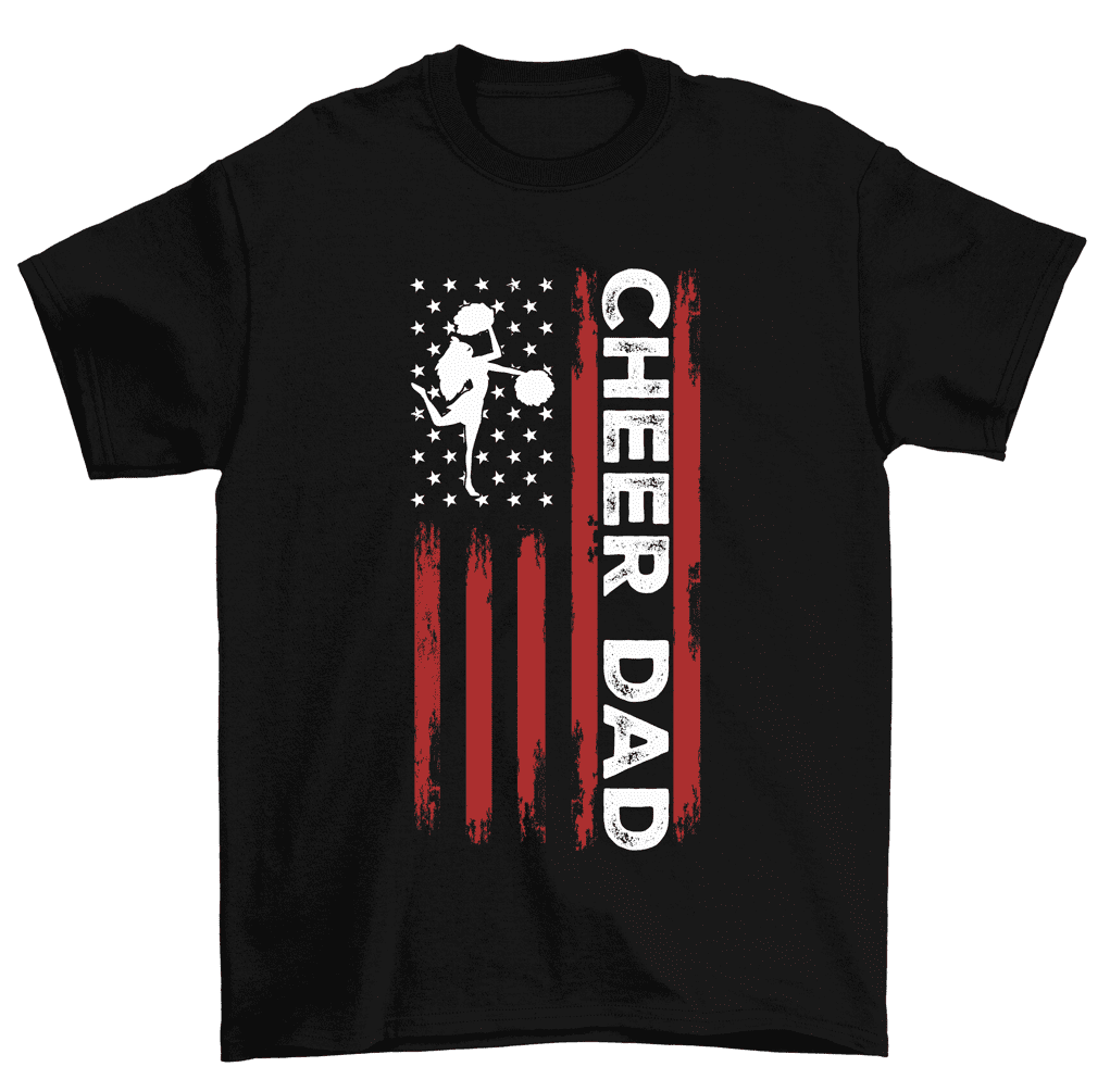 Cheer Dad American US Flag Cheerleader Squad T-Shirt Men - Walmart.com