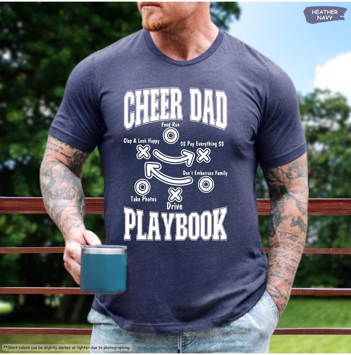 Cheer Dad Playbook Shirt, Cheerleader Dad Tee, Sports Dad Gift, Cheer ...