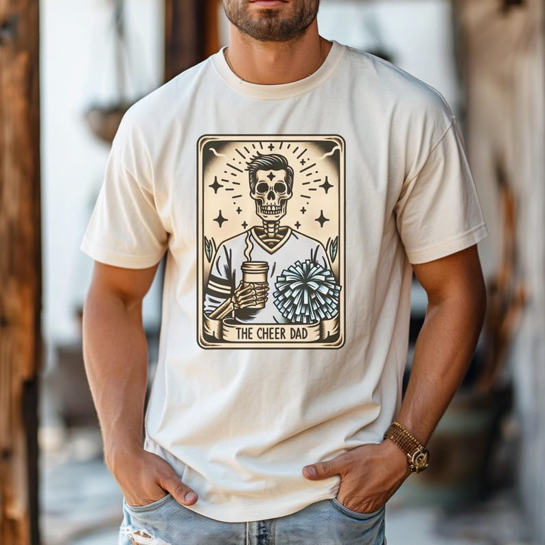 Cheer Dad Shirt, Cheerleading Dad Tarot Card T-Shirt, Father'S Day, Dad ...