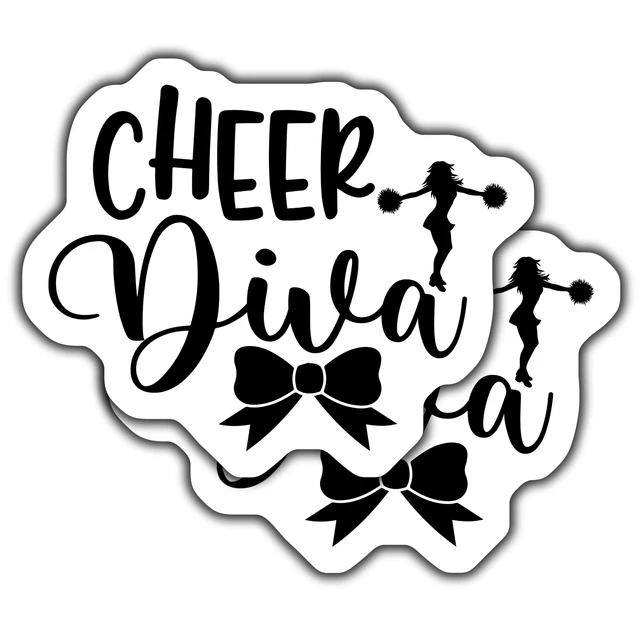 Cheer Diva Sticker Cheerleading Stickers Cheerleader Decal Pom-Pom ...