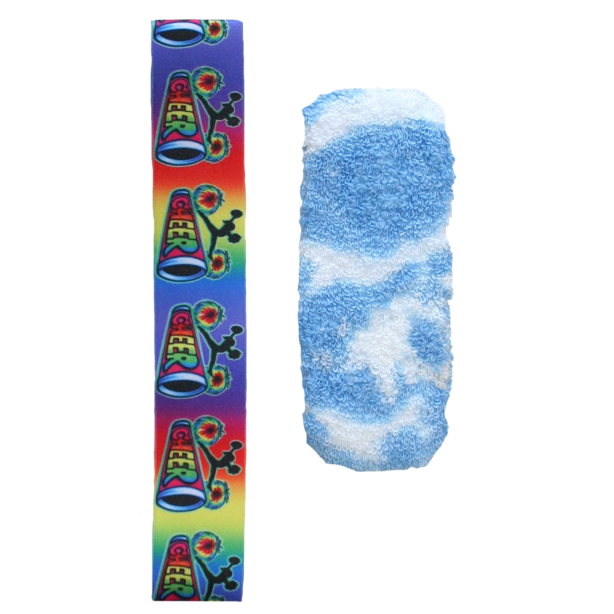 Cheer Elastic Headband & Terry Tie-Die Headband - 2 Piece Set - Walmart.com