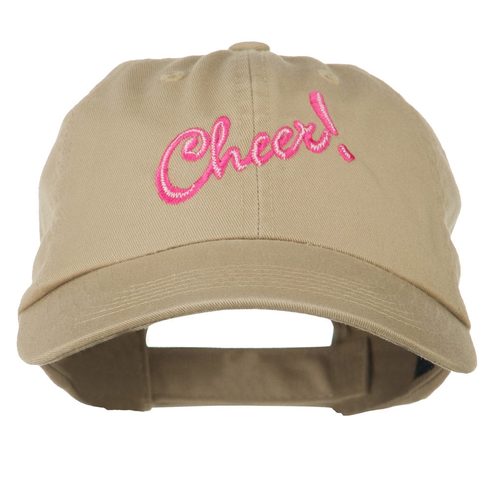 Cheer Embroidered Pet Spun Washed Cap - Khaki OSFM - Walmart.com