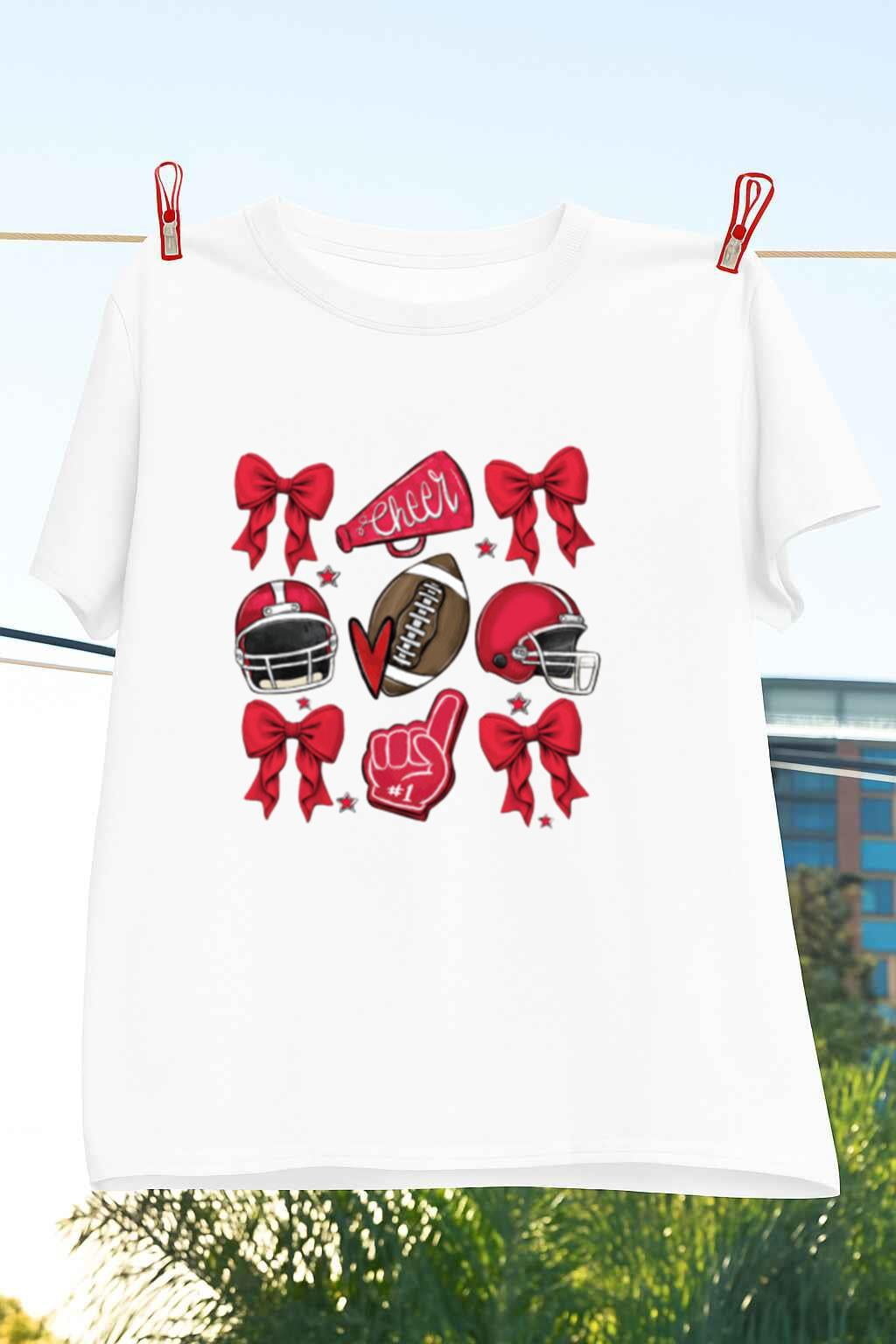 Cheer Football and Helmet Collage Unisex T-shirt up to 5XL - Walmart.com