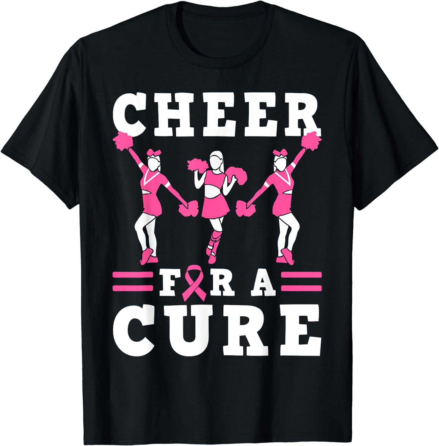 Cheer For A Cure Breast Cancer Cheerleader T-Shirt - Walmart.com