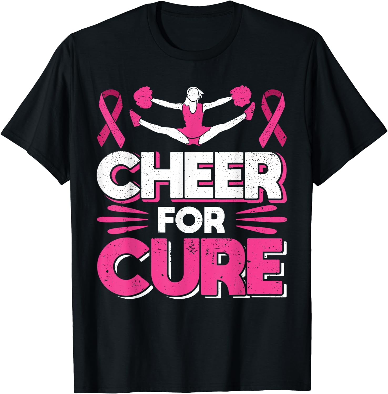 Cheer For Cure Cheerleading Breast Cancer Awareness T-Shirt - Walmart.com