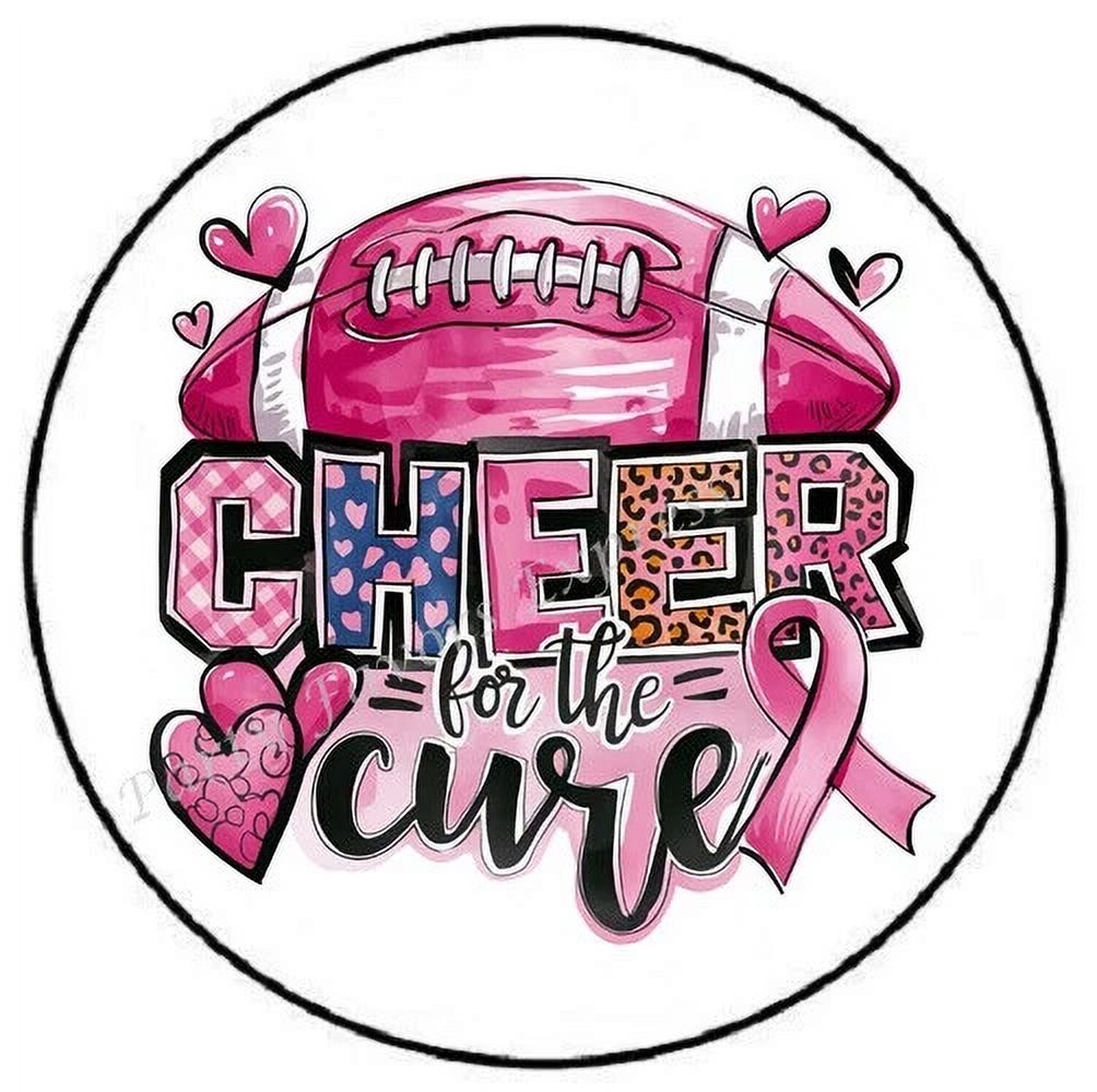 Cheer For The Cure Pink Ribbon Stickers Party Favors Phone Decal Water ...