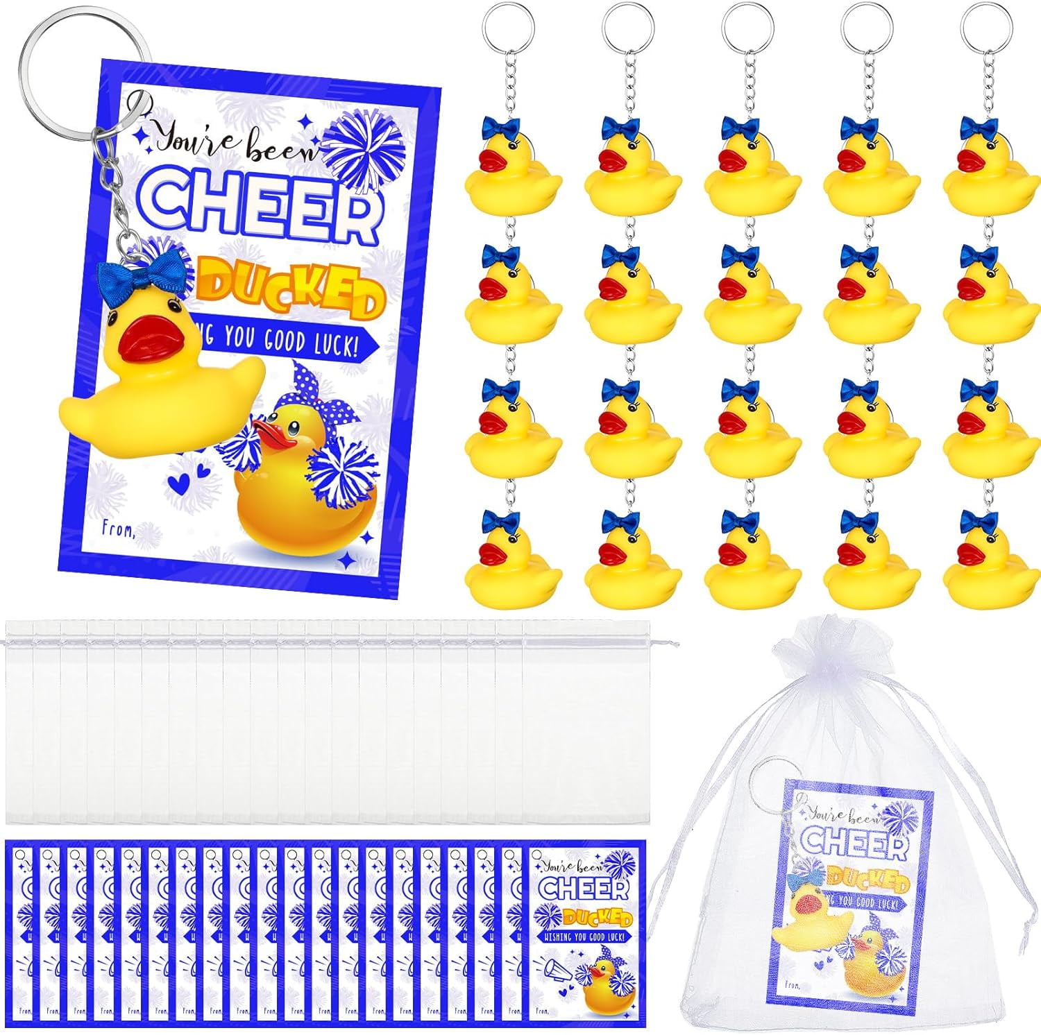 Cheer Gifts Duck You've Been Cheer Ducked Tags Bows Organza Bags for ...