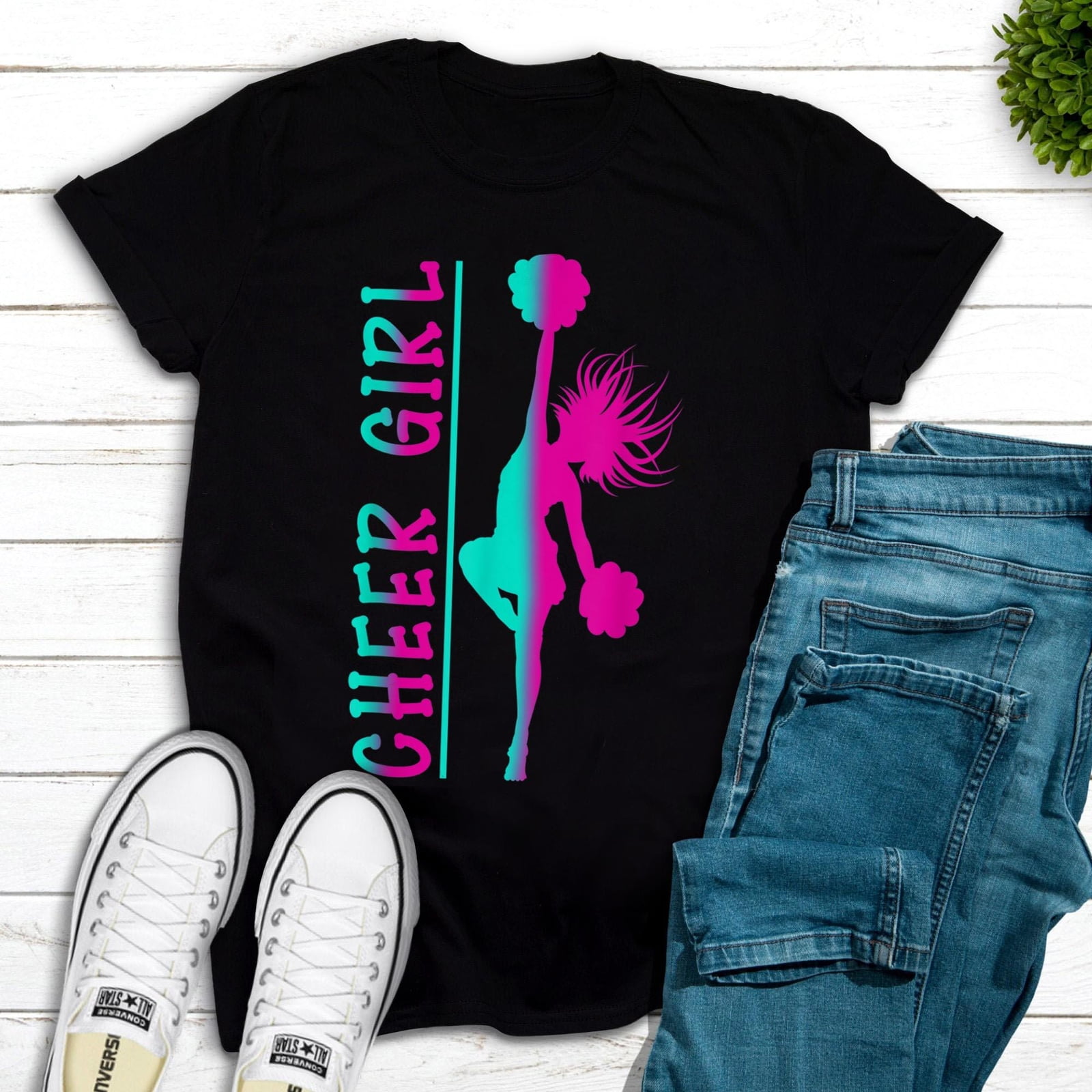 Cheer Girl Cheerleading Women Cheering Cheerleader T-Shirt - Walmart.com