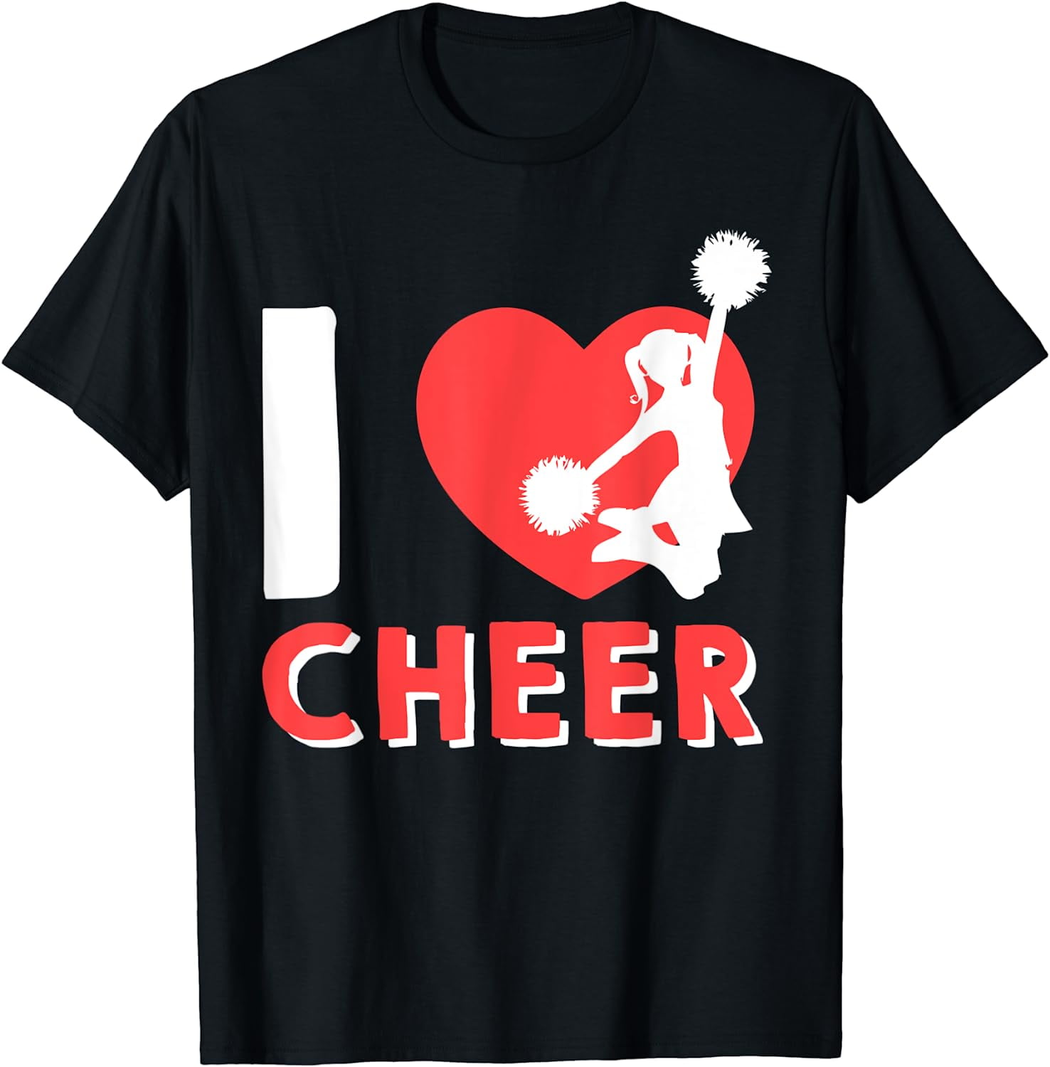 Cheer Girl Jumping I Love Cheer T-Shirt - Walmart.com