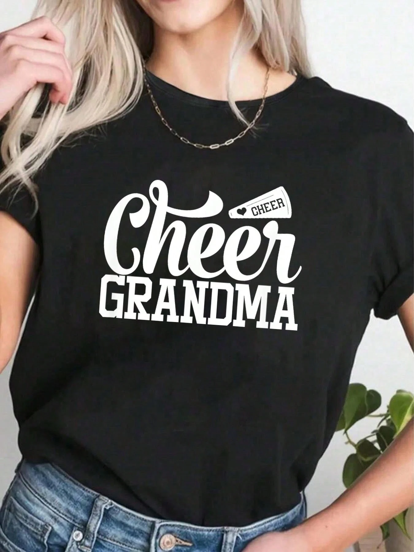 Cheer Grandma T-Shirt Retro Funny Grandmother Gift Cute Cheerleading ...