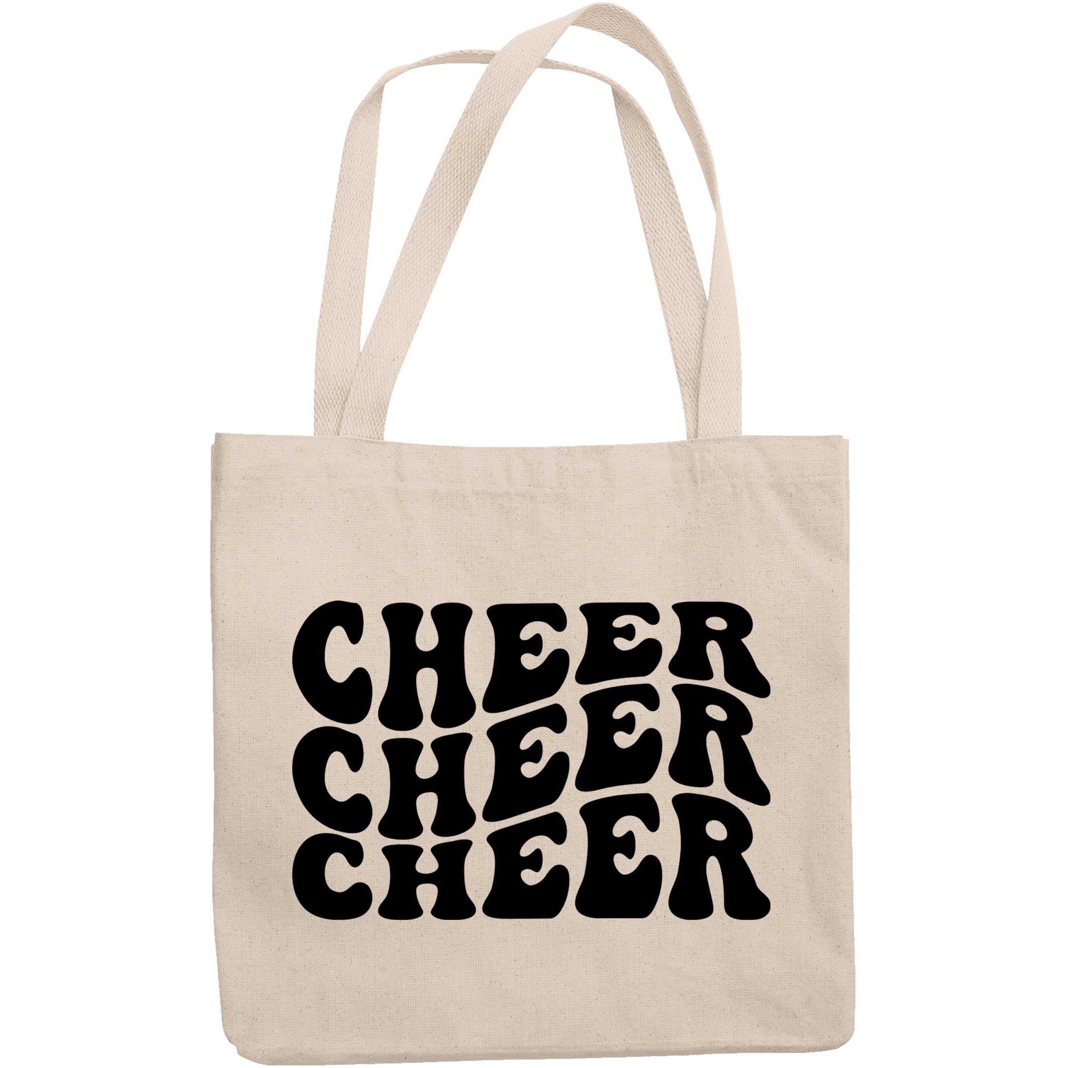 Cheer, Groovy Retro Wavy Text Merch Gift, 12oz Canvas Tote Bag ...